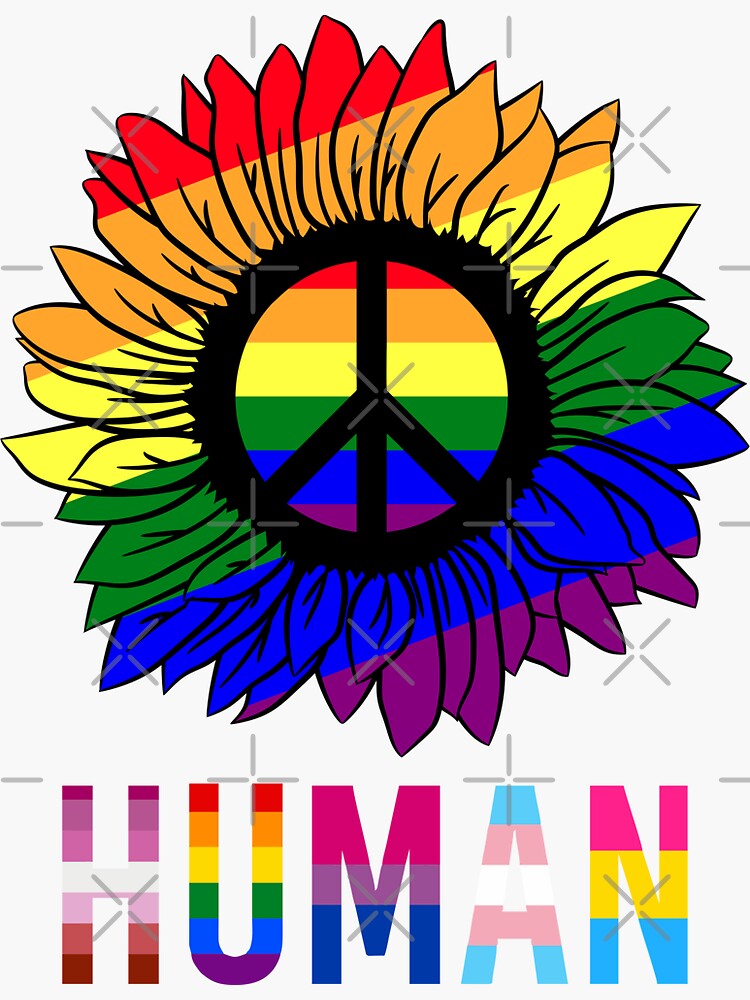 "Sunflower Rainbow Human LBGT" Sticker for Sale by Soykohin | Redbubble