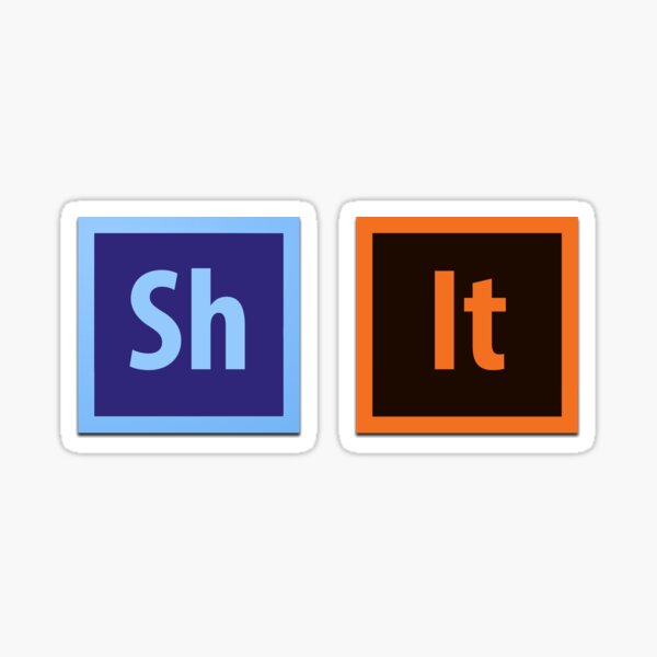 "Shit Photoshop / Illustrator Logos" Sticker for Sale by RyanToday ...