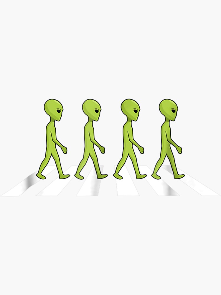"Aliens crossing and walking across road funny gift" Sticker for Sale ...