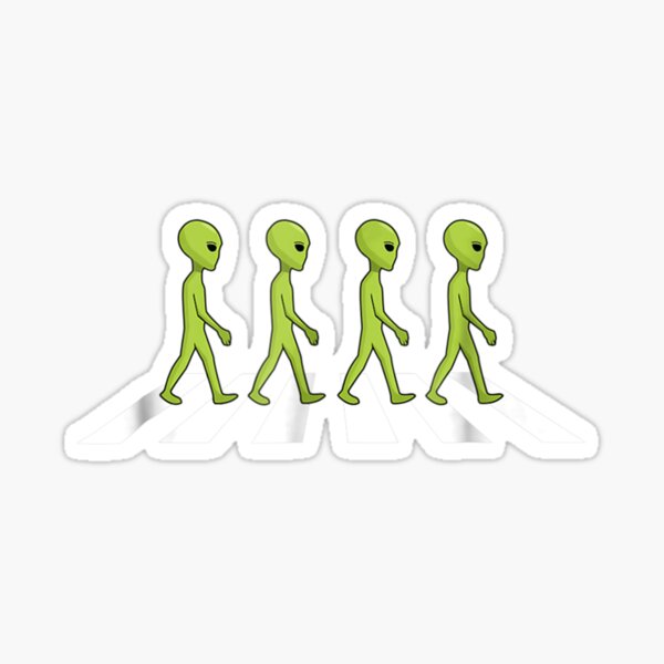 "Aliens crossing and walking across road funny gift" Sticker for Sale ...