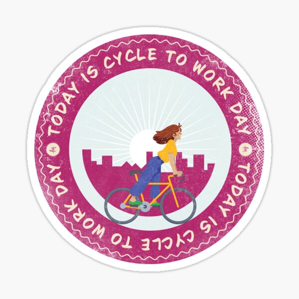 "Today is Cycle to Work Day Badge" Sticker for Sale by lvrdesign ...