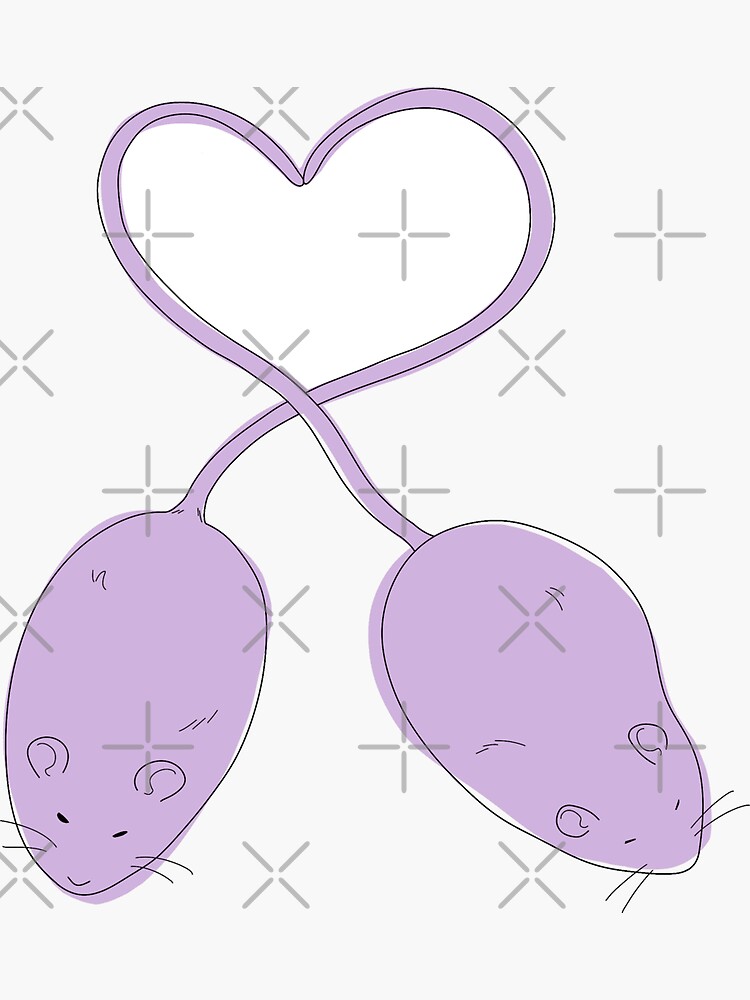 "Purple Rats Making A Heart " Sticker for Sale by korlatte | Redbubble