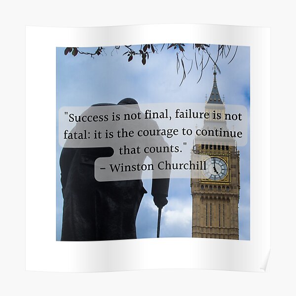"Motivational Quote by Winston Churchill" Poster for Sale by Quotes ...