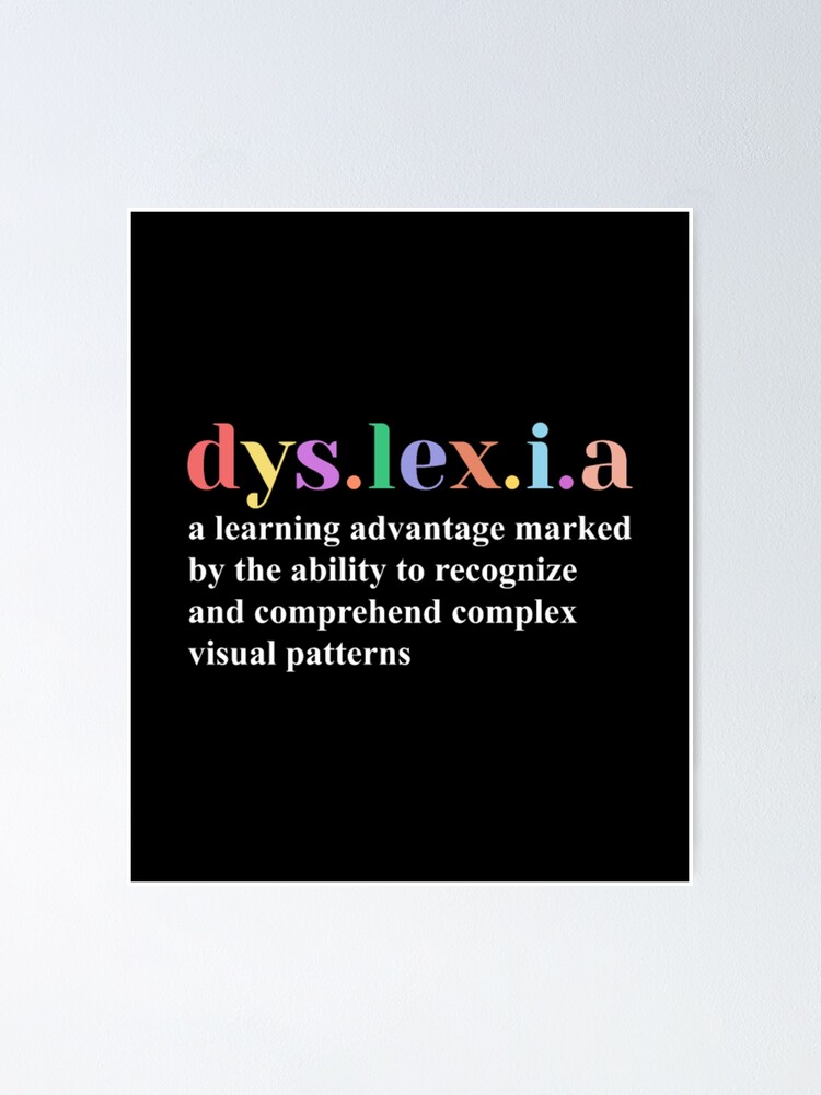 "Dyslexia Word Definition Awareness" Poster for Sale by HeeryMax ...
