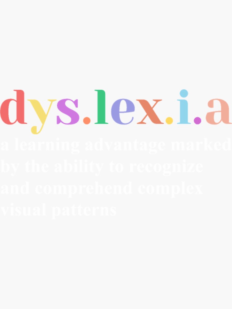 "Dyslexia Word Definition Awareness" Sticker for Sale by HeeryMax ...