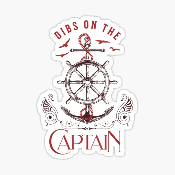 "Retro Pontoon Boat Captain - Dibs on The Captain " Sticker for Sale by ...
