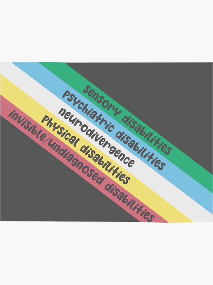 "Disability pride flag" Sticker for Sale by Neurocreatives | Redbubble