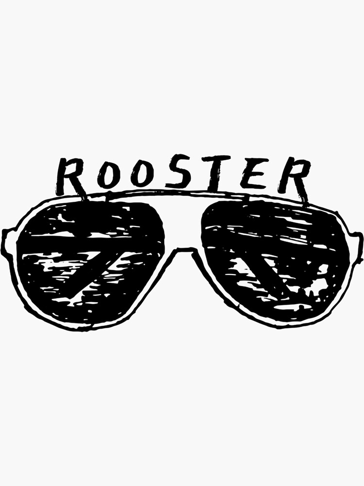 "Rooster Top Gun Aviators " Sticker for Sale by TaolinCat | Redbubble