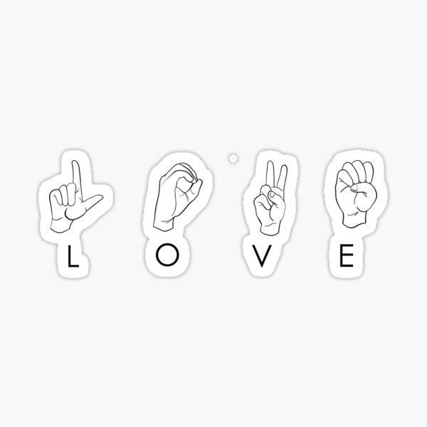 "American Sign Language " Sticker for Sale by Nichemedown | Redbubble