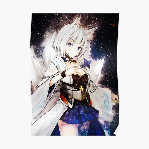 Kaga Azur Lane Fanart Poster For Sale By Spacefoxart Redbubble