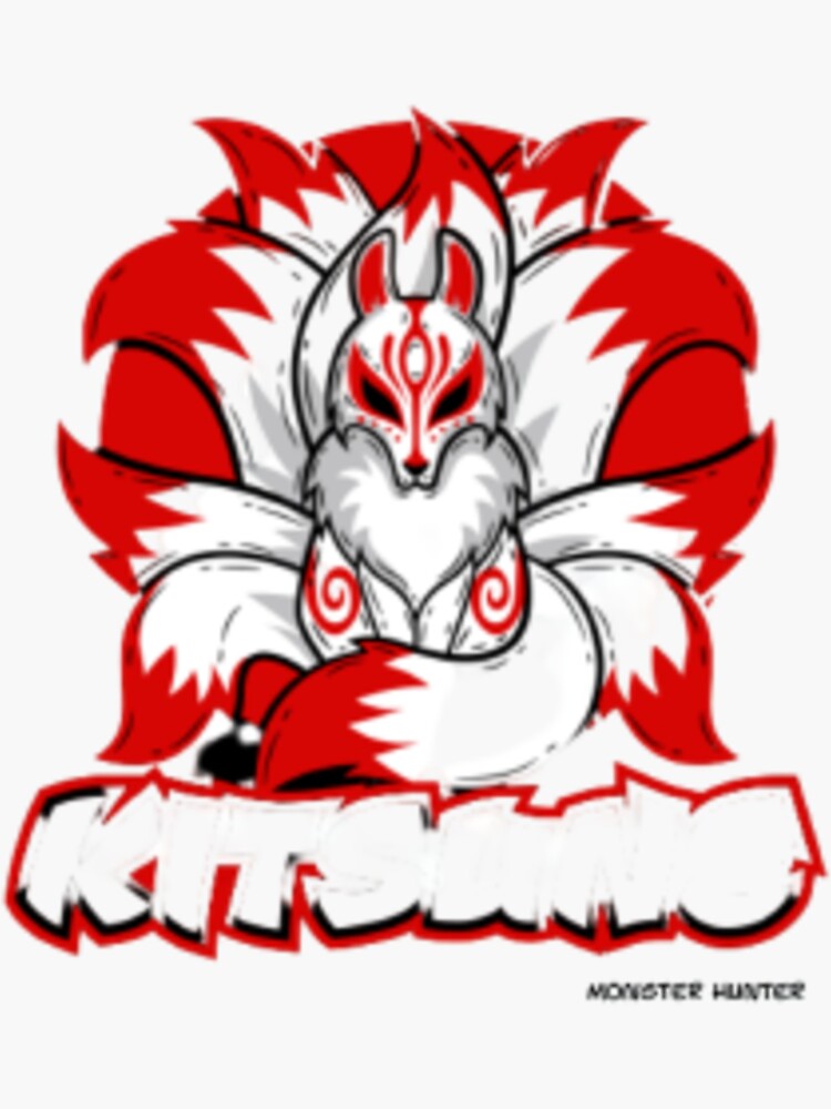 "Monster Hunter Rise Mizutsune Kanji Icon Essential kitsune" Sticker ...