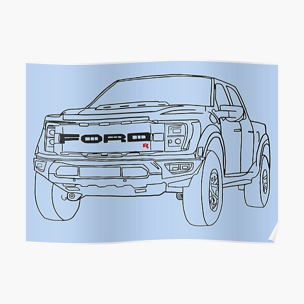 "F-150 Raptor R ~ Line Art" Poster for Sale by iiLivinia | Redbubble