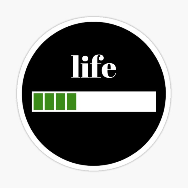 "life loading.." Sticker for Sale by momos01 | Redbubble