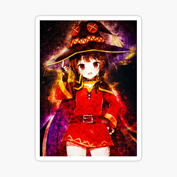"Megumin Konosuba Fanart" Sticker for Sale by Spacefoxart | Redbubble