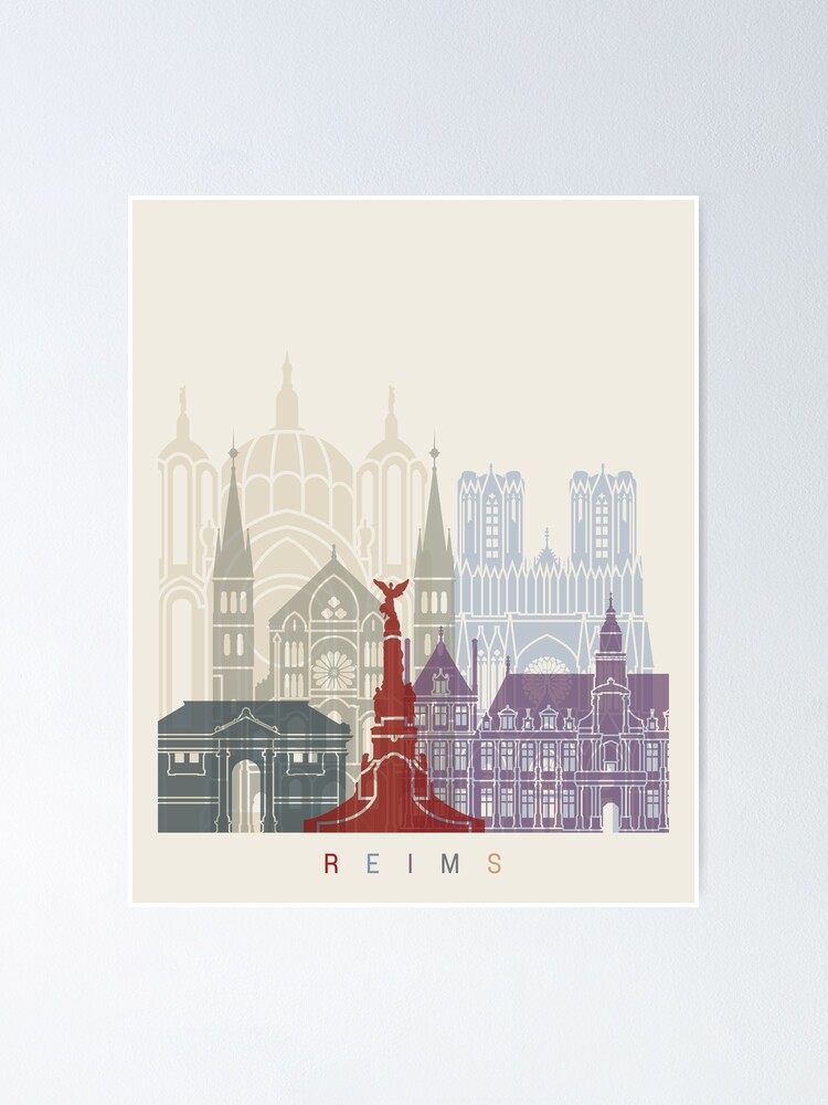 "Reims skyline poster " Poster for Sale by paulrommer | Redbubble