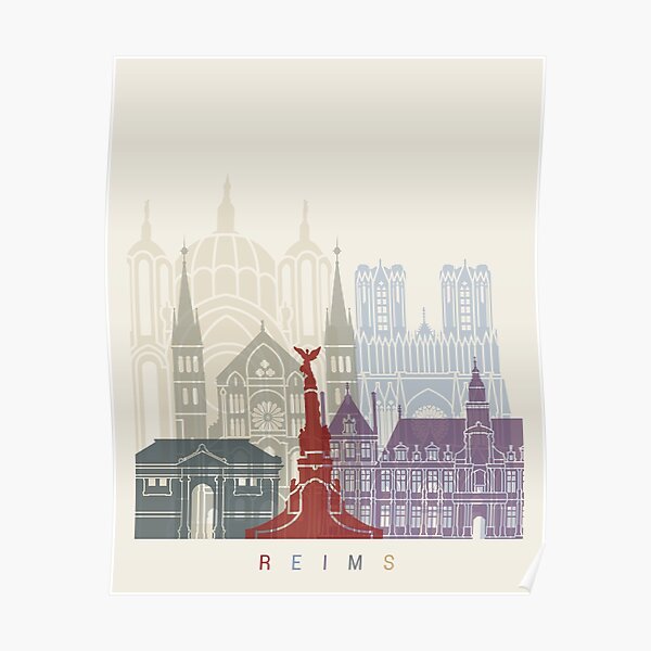 "Reims skyline poster " Poster for Sale by paulrommer | Redbubble
