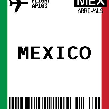 "Plane ticket Mexico" Stickerundefined by BRLY- | Redbubble