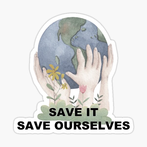 "One earth, One home, save the earth" Sticker for Sale by capalmtrees ...