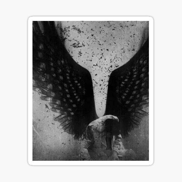"the black Angel" Sticker for Sale by luciferrek | Redbubble