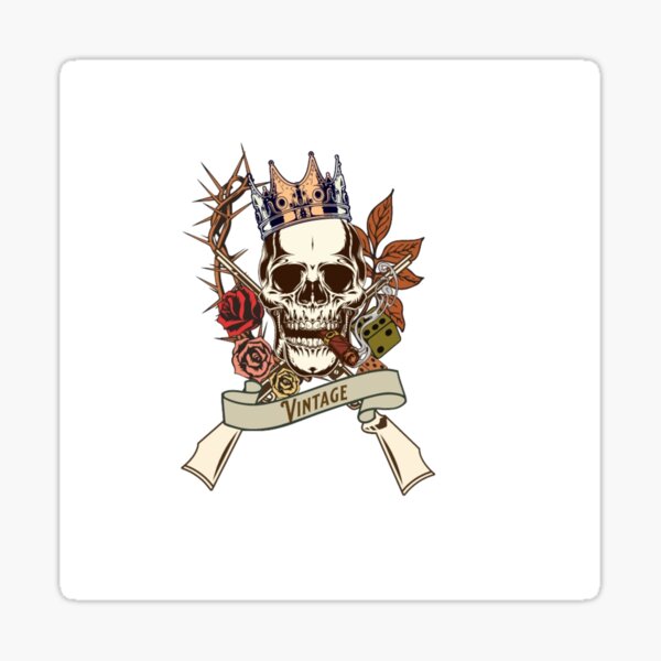 "Vintage Skull" Sticker for Sale by Syedzstore | Redbubble
