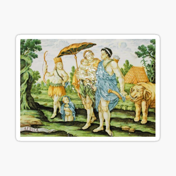 "Africa (part of a set) (19th century) Castelli" Sticker for Sale by ...