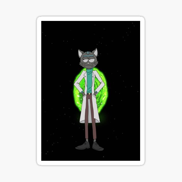 "Mr.cat (Rick Sanchez)" Sticker for Sale by Art-Berry | Redbubble