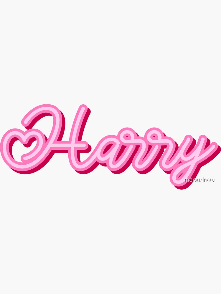 "Harry name pink heart" Sticker for Sale by maoudraw | Redbubble