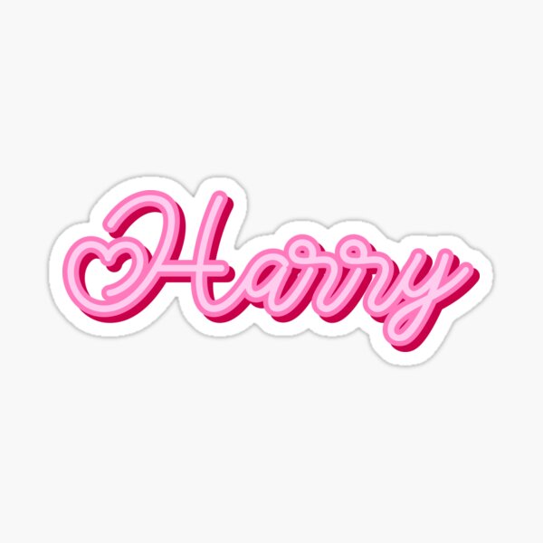 "Harry name pink heart" Sticker for Sale by maoudraw | Redbubble