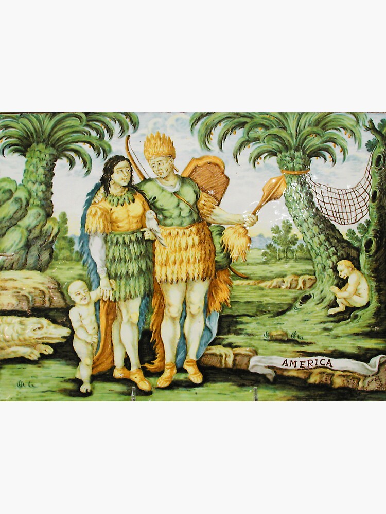 "America (part of a set) (19th century) Castelli" Sticker for Sale by ...