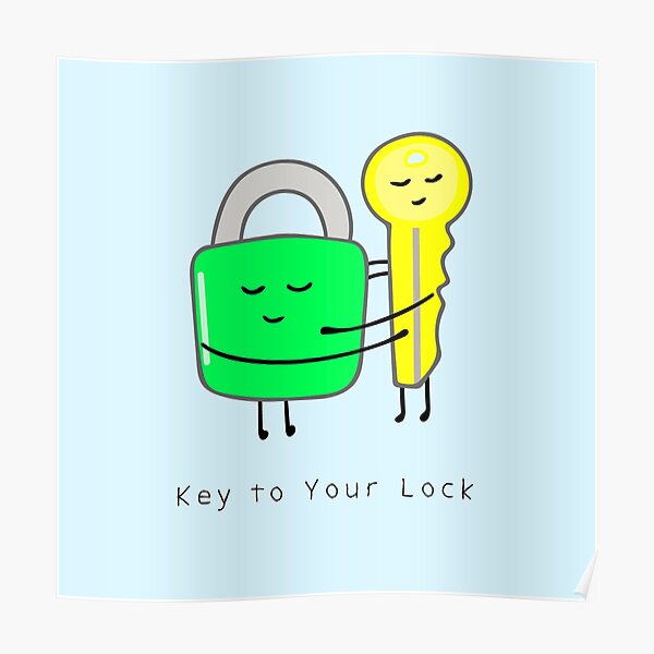 "cute lock and key" Poster for Sale by wordspotrayal | Redbubble