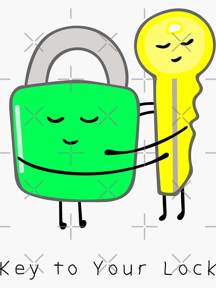 "cute lock and key" Sticker for Sale by wordspotrayal | Redbubble