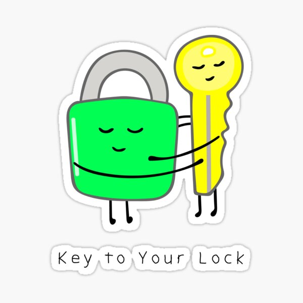 "cute lock and key" Sticker for Sale by wordspotrayal | Redbubble