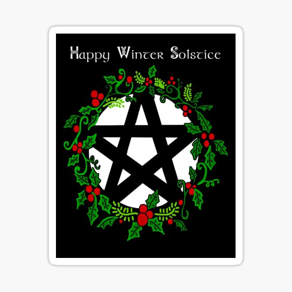 "Happy Winter Solstice" Sticker for Sale by Pugwiggles | Redbubble