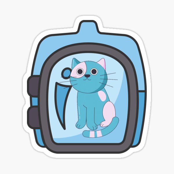 "Cat In A Cat Carrier" Sticker for Sale by olagstar | Redbubble