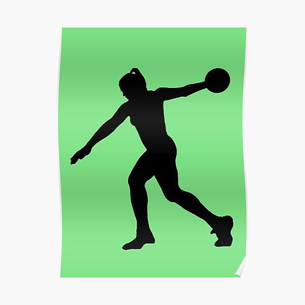 "Female Discus Thrower Silhouette" Poster for Sale by TheScraggyBeard ...