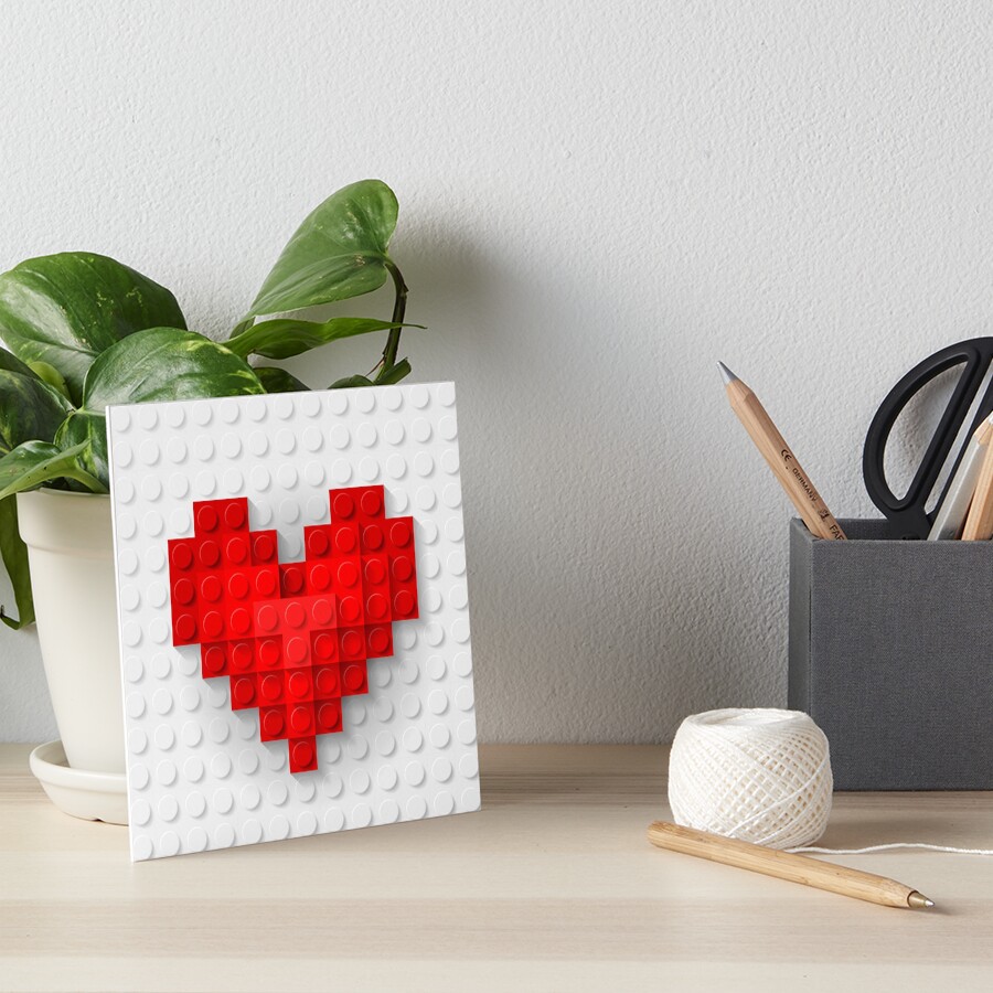 "Construction brick hearts" Sticker for Sale by maryborsellino | Redbubble