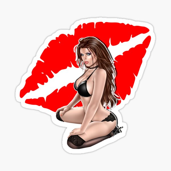 Sexy Lady Girl W Sticker For Sale By Vaccine1900 Redbubble