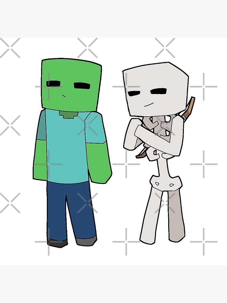 "Minecraft Zombie and Skeleton" Poster for Sale by qloc | Redbubble