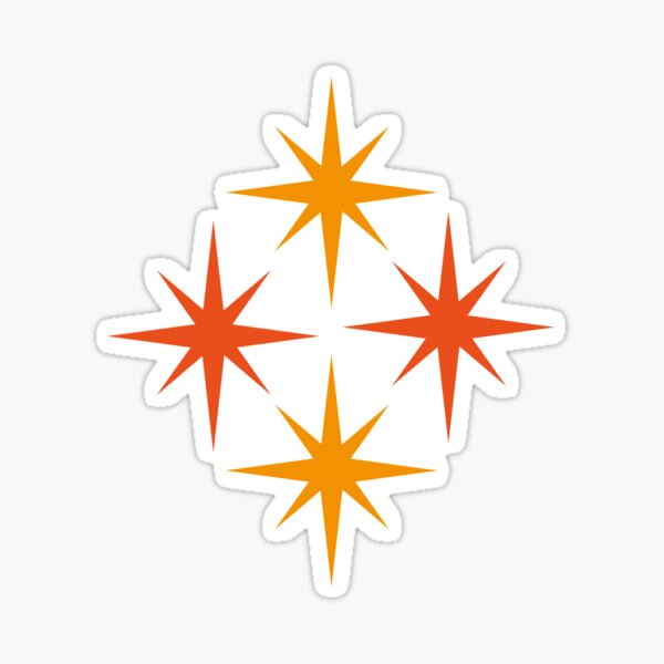 " Orange and Amber atomic stars Mid Century Modern " Sticker for Sale ...