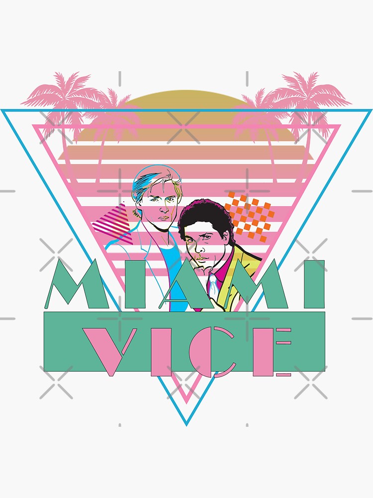 "Retro Miami Vice Style Crockett and Tubbs" Sticker for Sale by MKD1 ...
