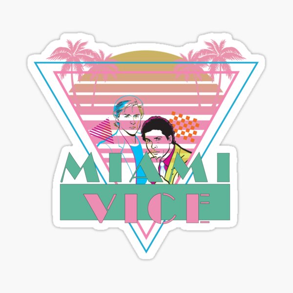 "Retro Miami Vice Style Crockett and Tubbs" Sticker for Sale by MKD1 ...
