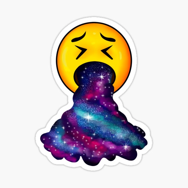"Emoji Vomiting galaxy" Sticker for Sale by designGalaxy111 | Redbubble