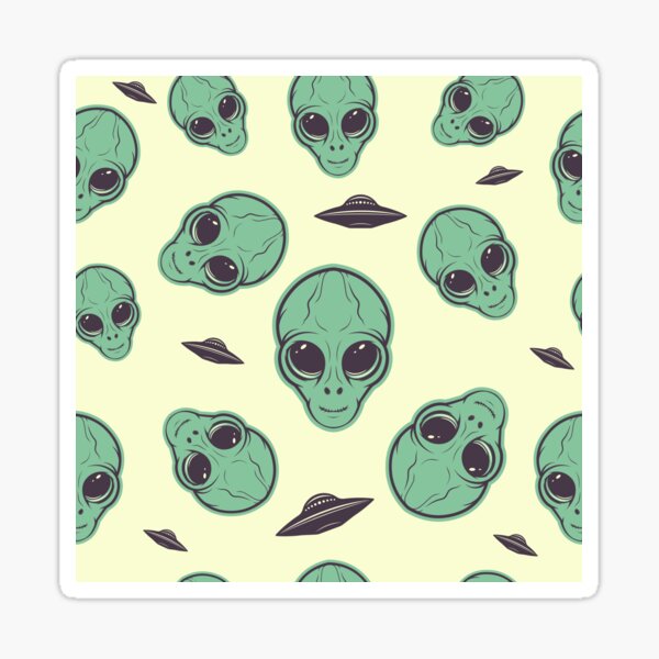"Big Eye Alien Face" Sticker for Sale by BOZAKA | Redbubble