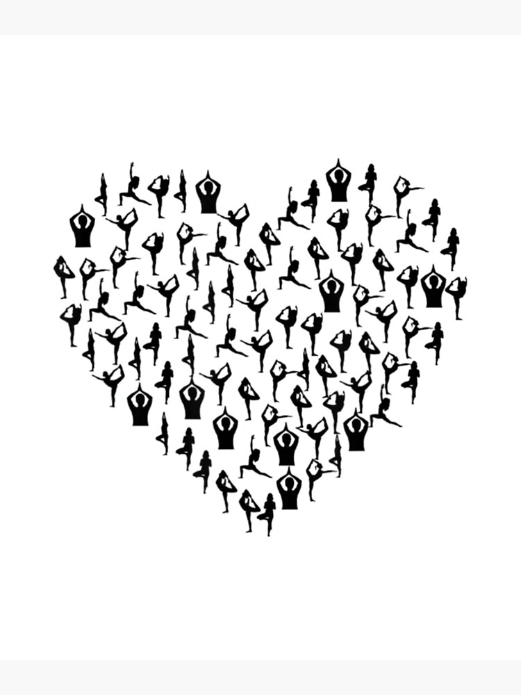"Yoga Heart Shape Yoga Postures and Poses Asanas" Poster for Sale by ...