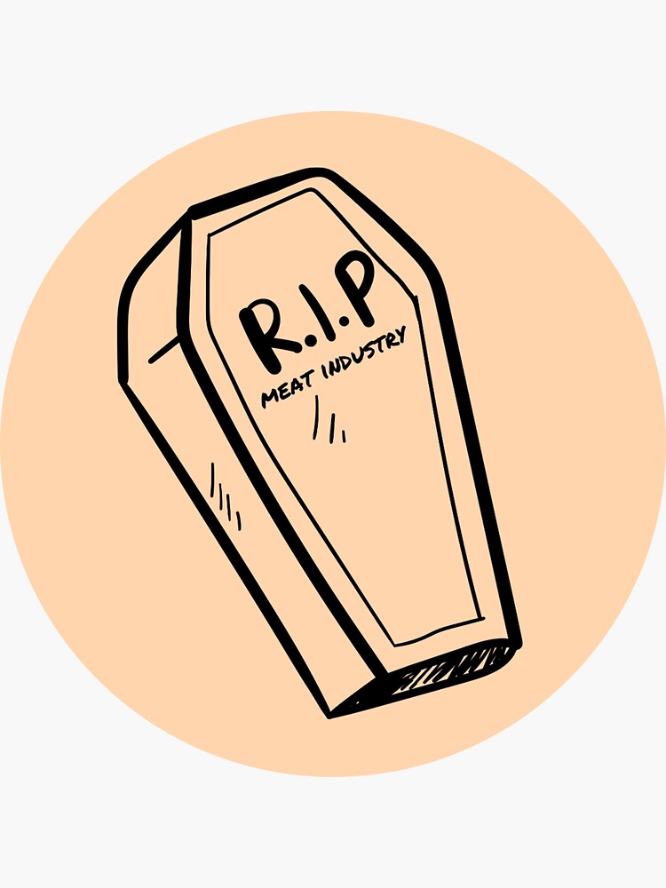 "RIP Meat Industry Peach" Sticker for Sale by DeadBeet | Redbubble