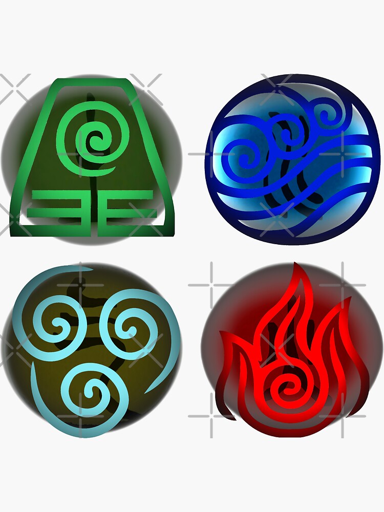 "Avatar Elements Symbols" Sticker for Sale by AKR-Hobby | Redbubble
