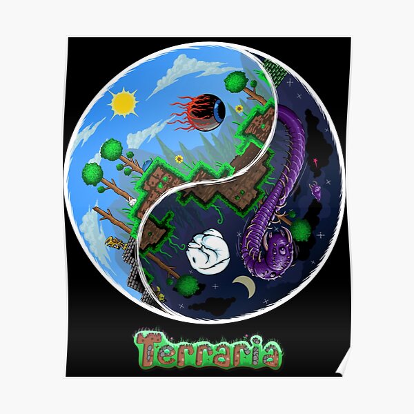 "Terraria Game Night And Day Horror Design " Poster for Sale by ...