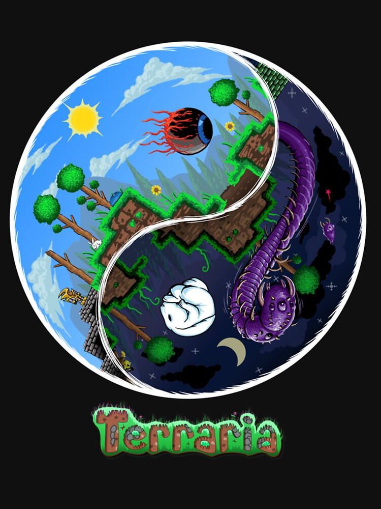 "Terraria Game Night And Day Horror Design " Classic T-Shirt for Sale ...
