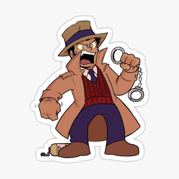 "The Determined Inspector" Sticker for Sale by TheEvilEmster | Redbubble