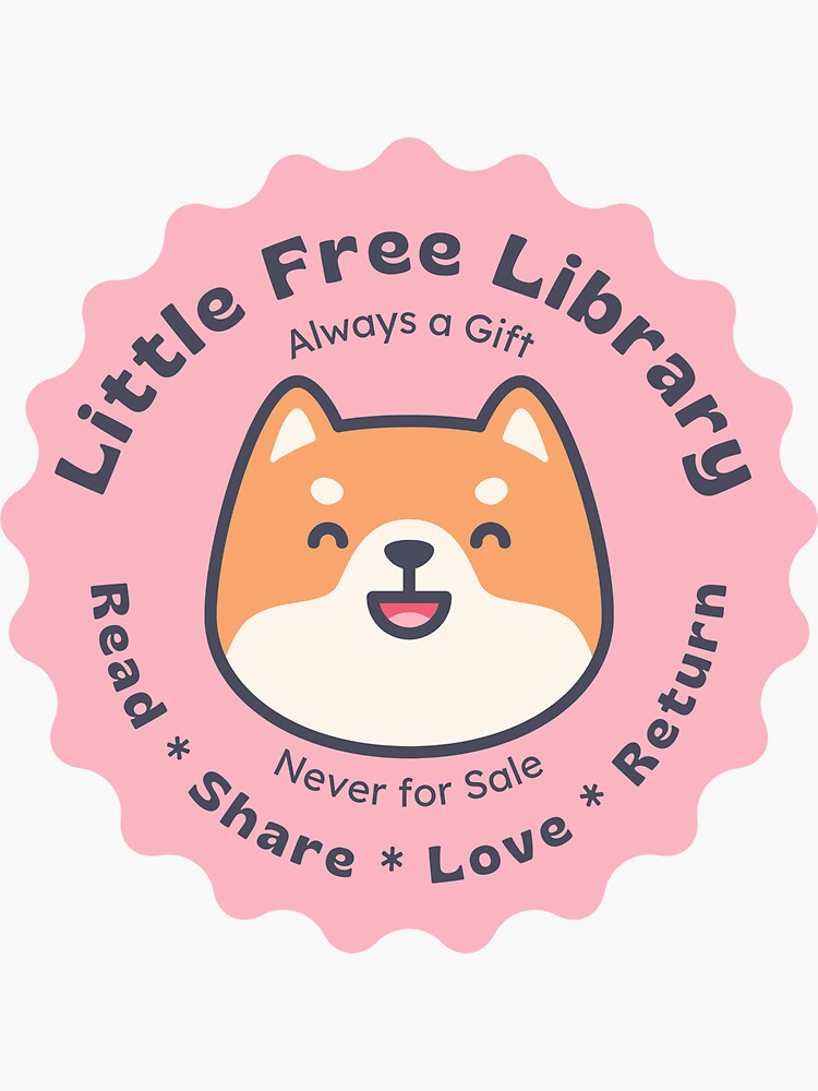 "Little Free Library - Smiling Dog" Sticker for Sale by BabyDewey ...